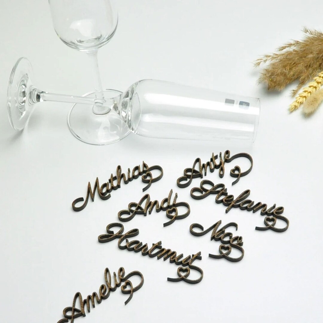Place Card Name Plate Made of Wood Place Card for Glasses Personalized ...