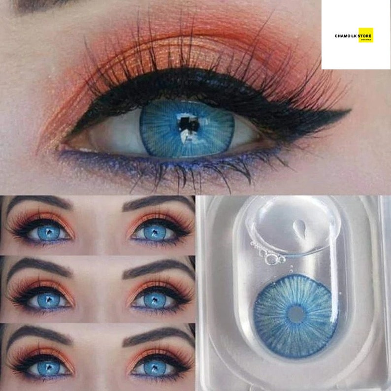 Eye Lens New York Blue Cosmetic Contact Lenses Colored Lenses Etsy