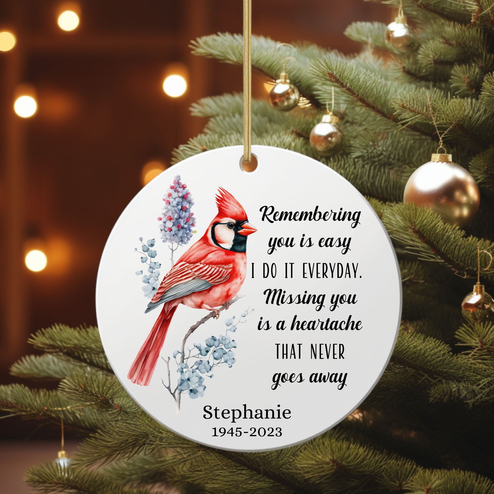 Personalized Cardinal Ornament Sympathy Gift Loss of Mother, Custom ...
