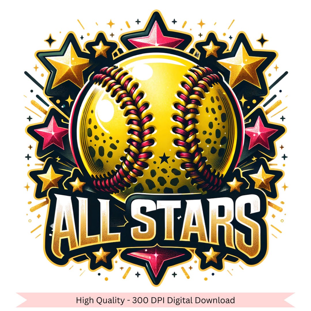 All Stars Softball Png Design, Softball Team Sublimation Png, Sport Png ...