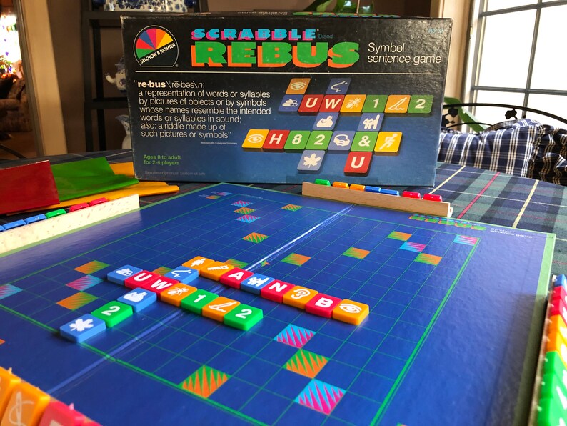 Scrabble Rebus--complete Symbol Sentence Game. Board Game by Selchow ...