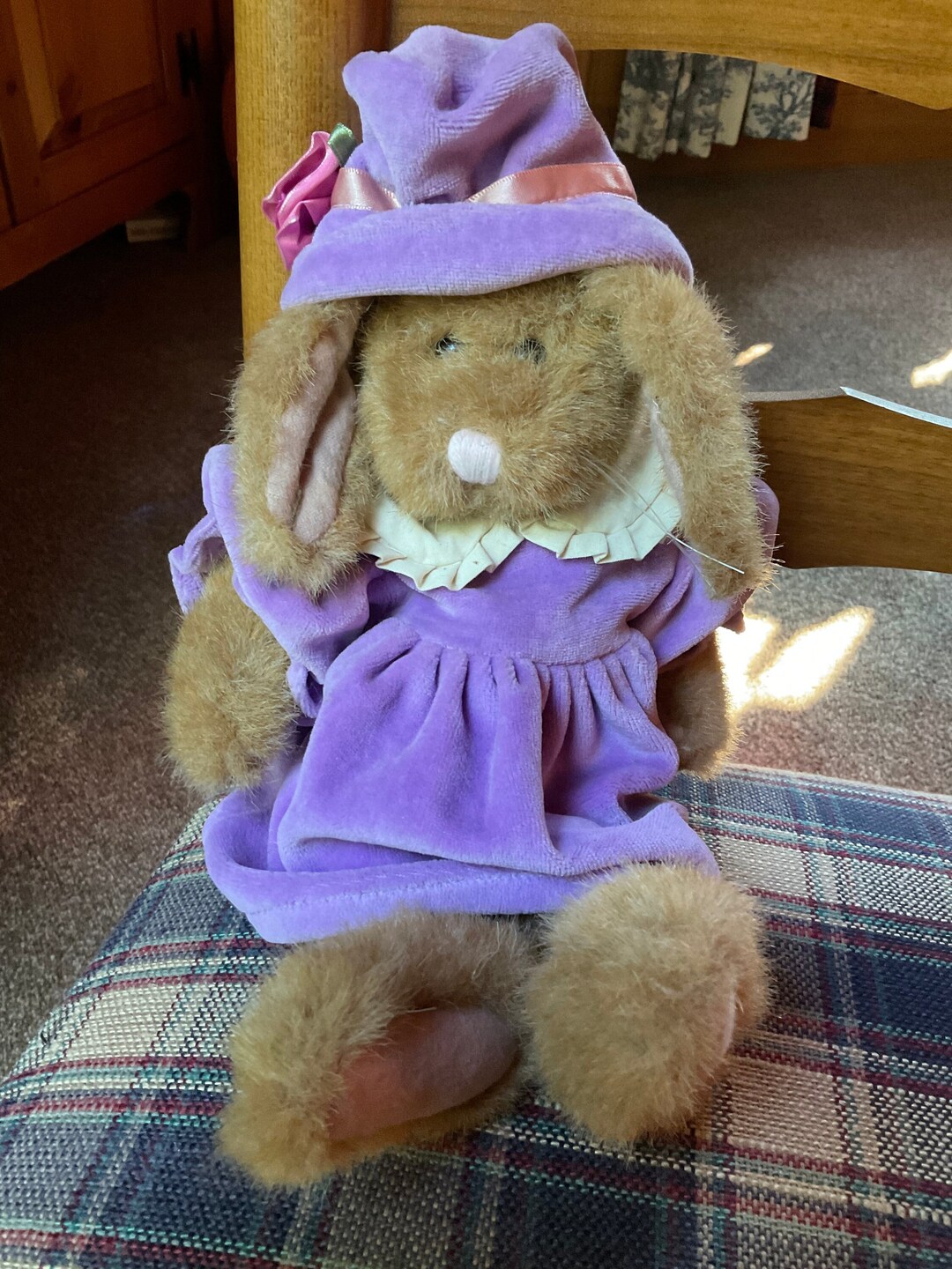Vintage Boyds Bear Friends & Emily Rabbit in Lilac Velvet Dress and Hat ...