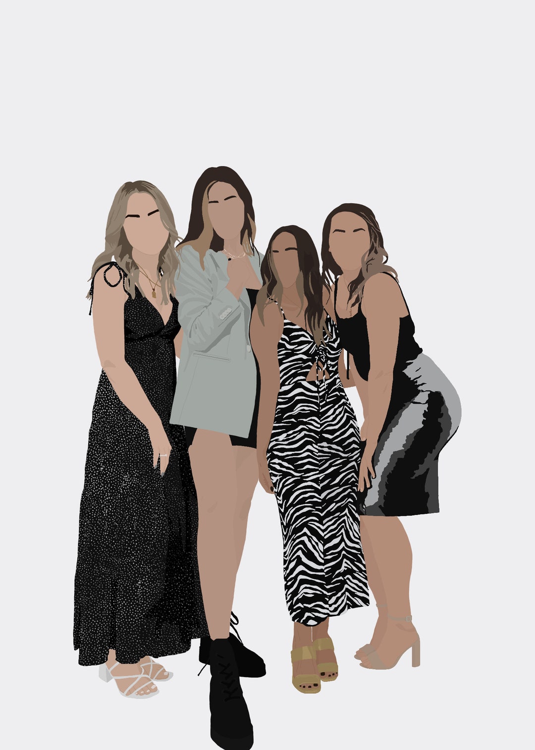 Custom Faceless Digital Portraits From Photo || Personalized ...
