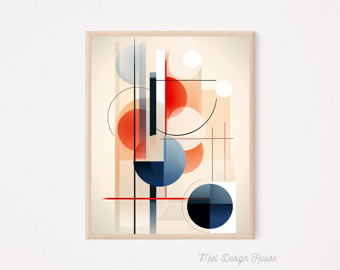 Abstract Round Art Print, Digital Download, Modern Abstract Printable ...