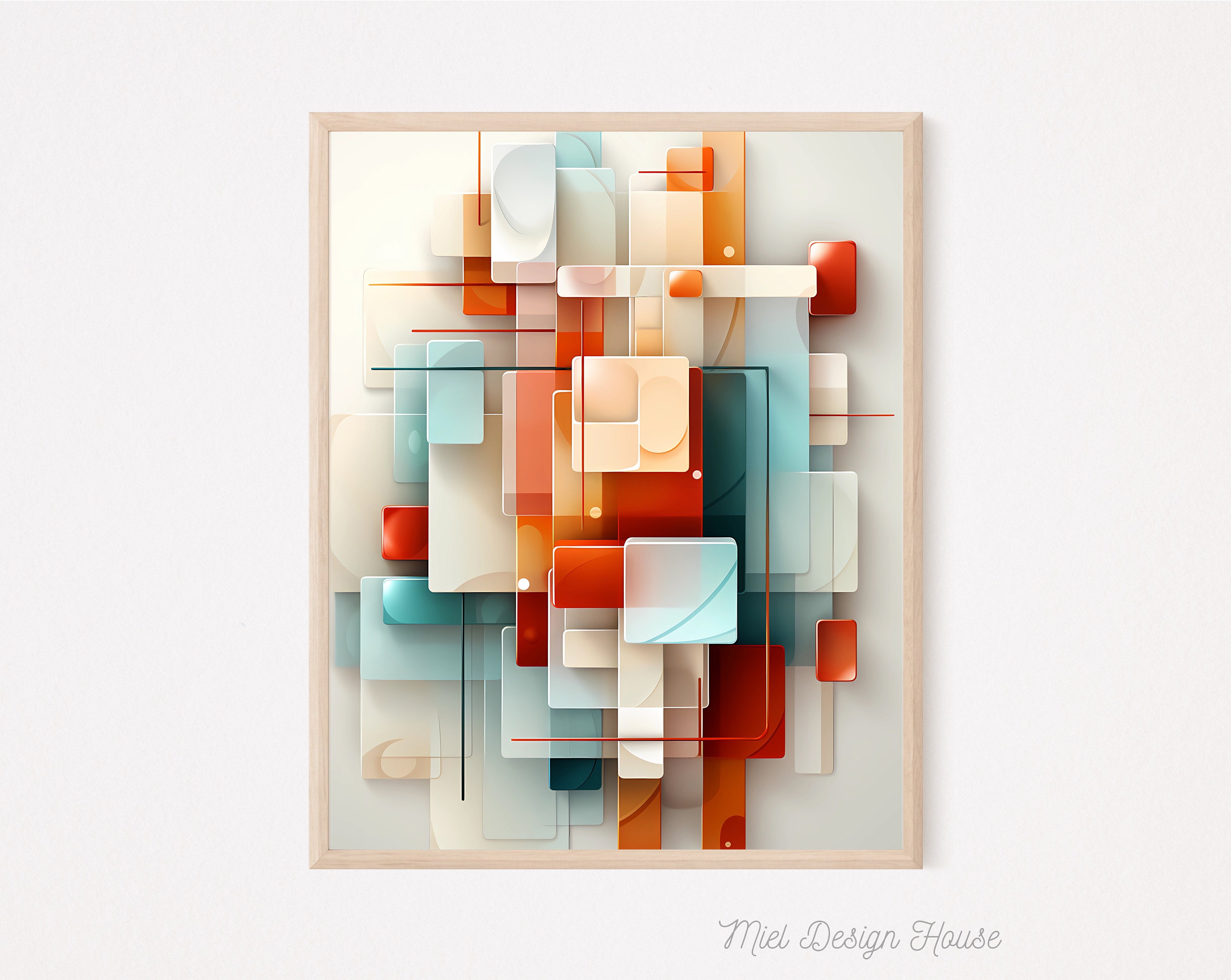 Abstract Square Art Print, Digital Download, Modern Abstract Printable ...