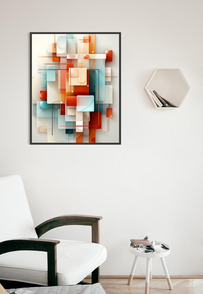 Abstract Square Art Print, Digital Download, Modern Abstract Printable ...