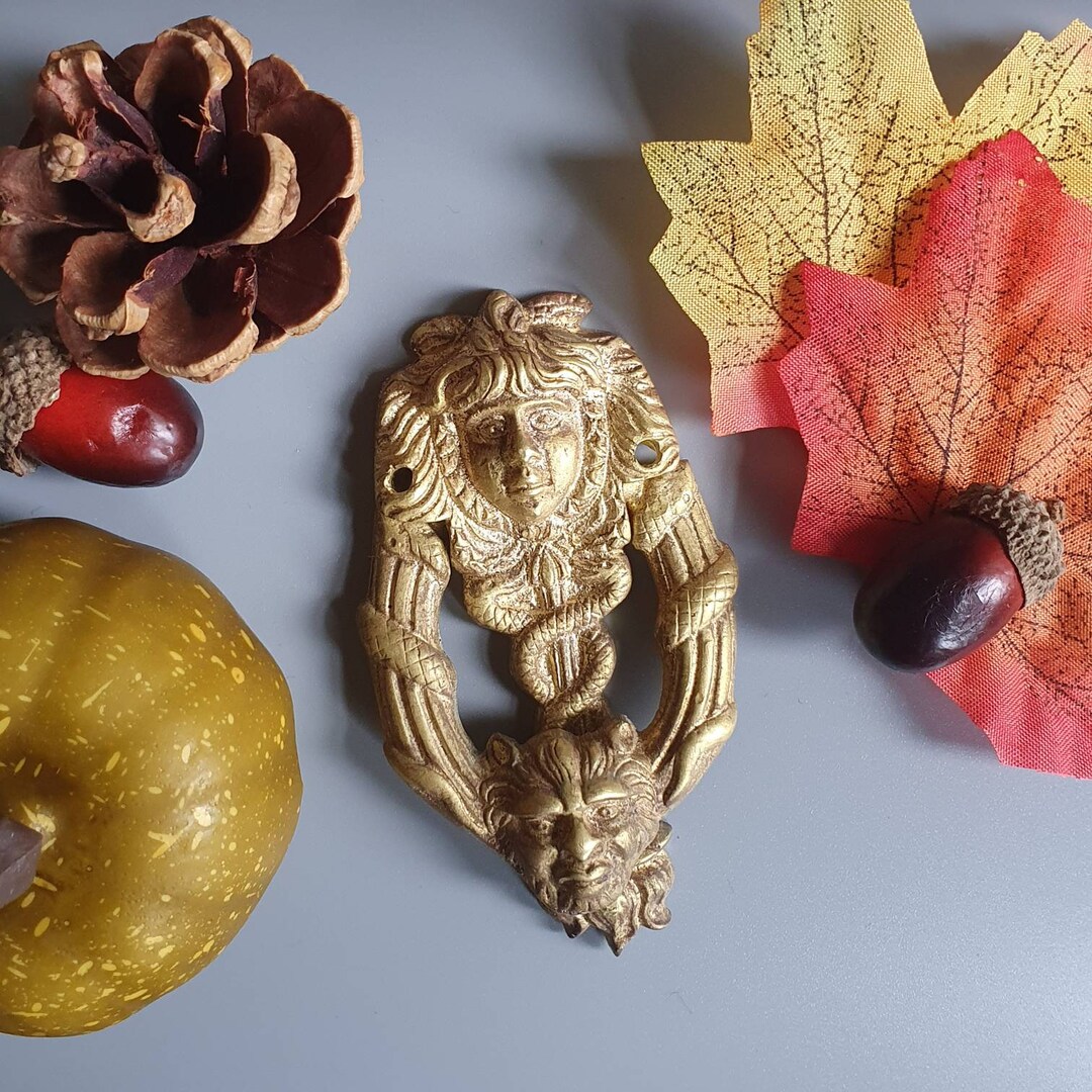 Vintage Brass Medusa Devil Snake Door Knocker Privacy Knocker - Etsy