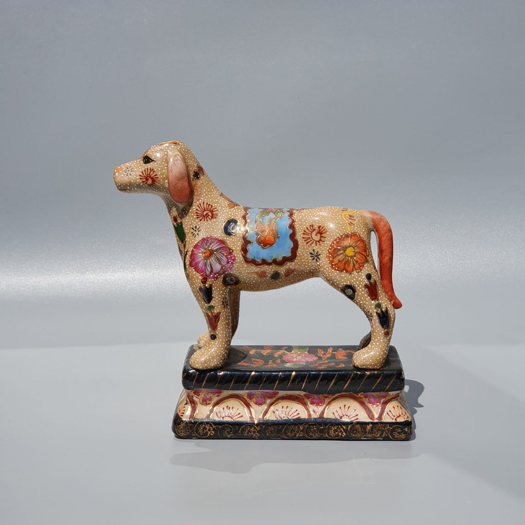 Vintage Hand Painted Ceramic Dog Folk Art Bohemian - Etsy UK