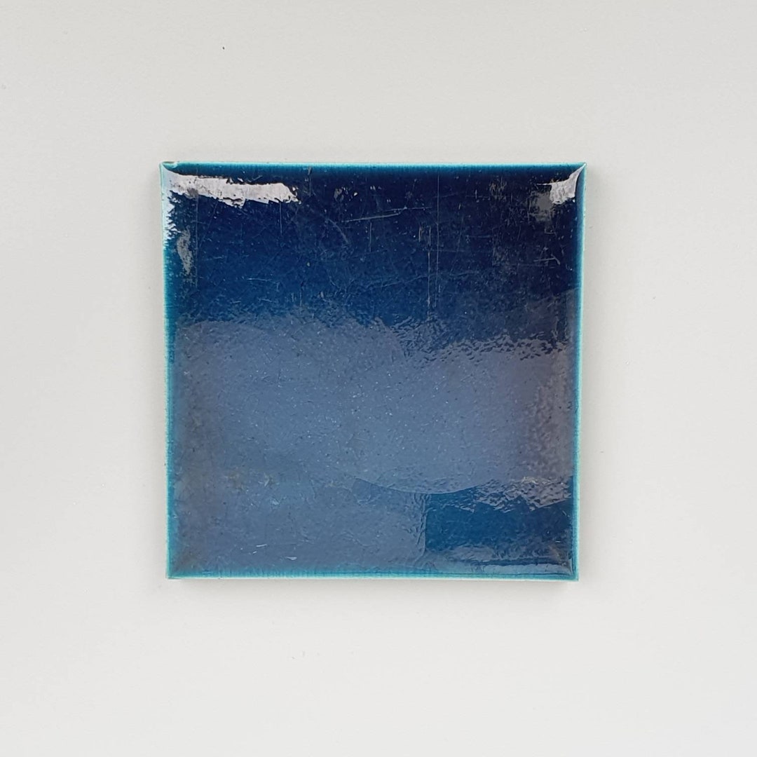 Vintage Small Blue Tile - Etsy