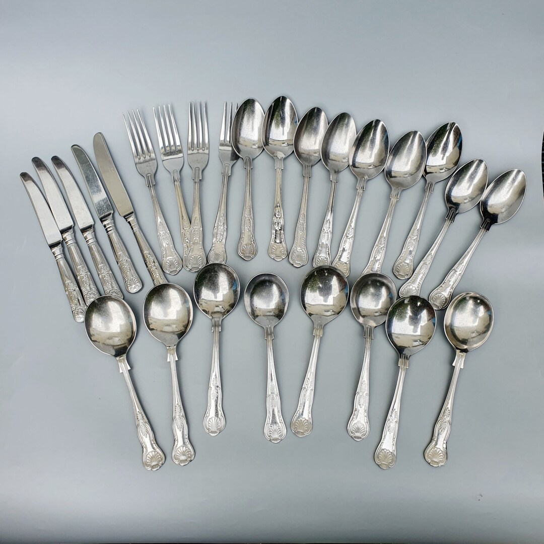 Vintage Sheffield Stainless Steel Cutlery Set Kings Pattern - Etsy