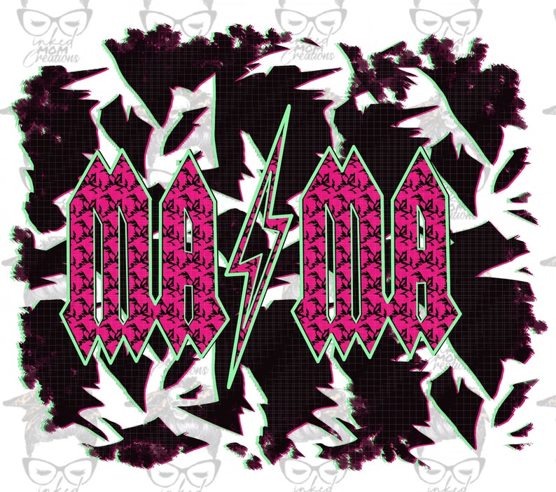 AC/DC Inspired Mama Design Digital Png - Etsy