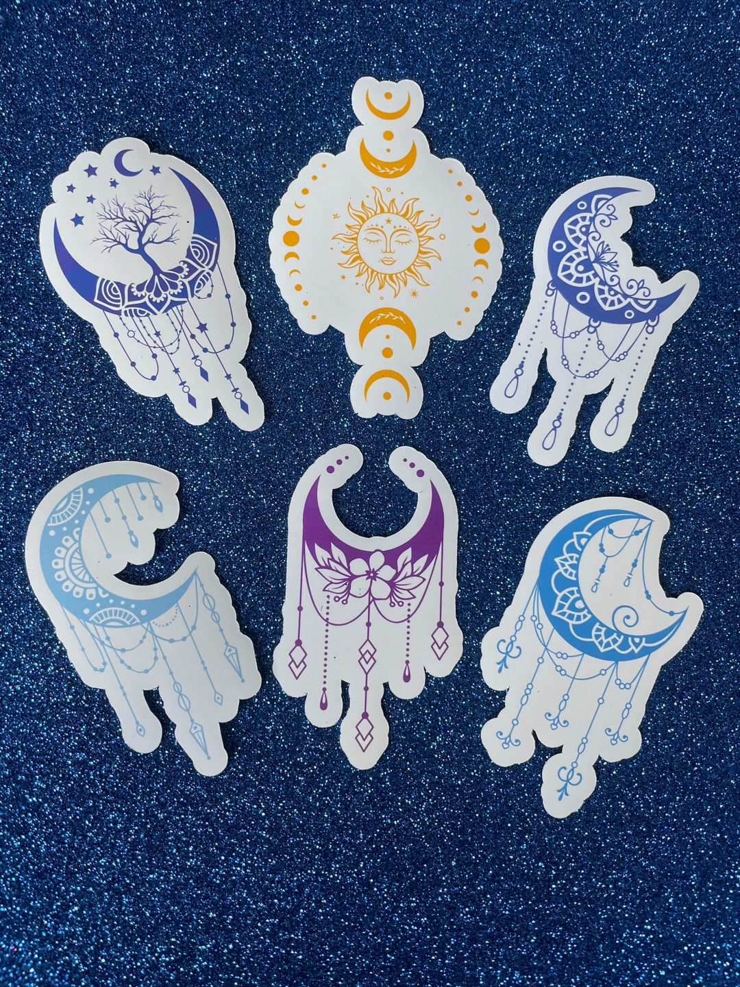 Set of 6 Celestial Magical Mystical Moon Phase Magic Jewel Stickers - Etsy