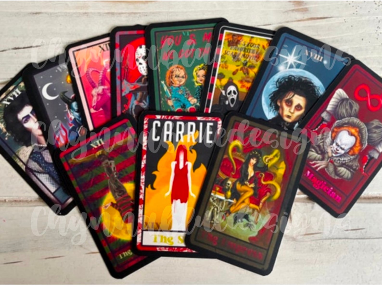 Horror Movie Tarot Card Stickers for Laptop Phone & More - Etsy