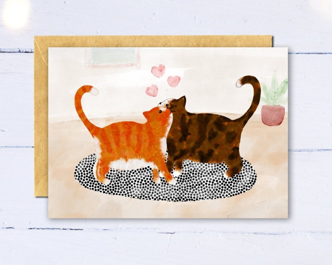 Cat Anniversary Card. Wedding Anniversary Card for Cat Lover ...