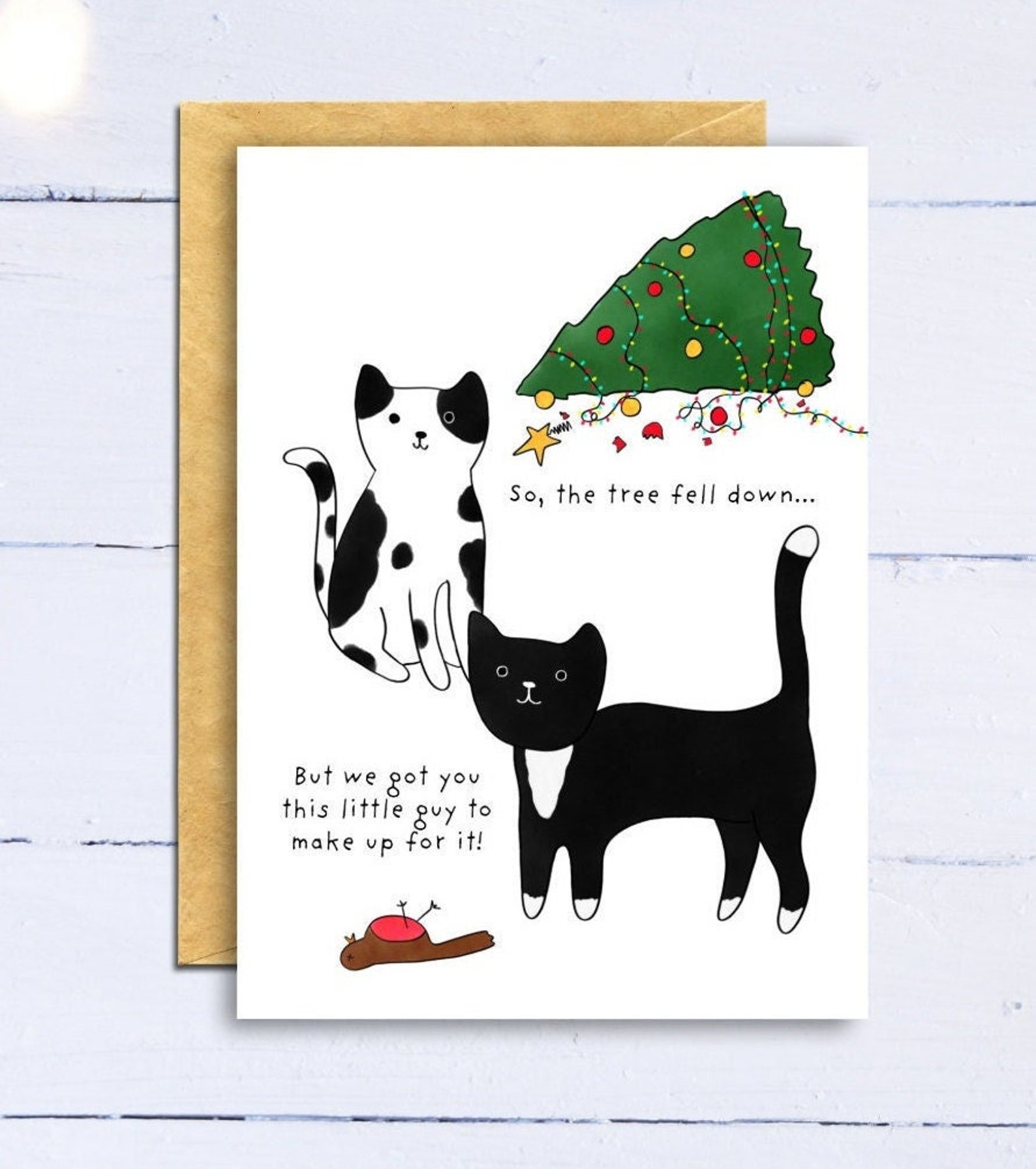 Funny Cat Christmas Card. Christmas Present From the Cats Card. Cat ...