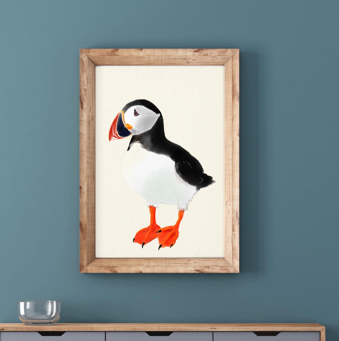 Puffin Wall Art Print. Puffin or Wildlife Mother's Day Gift. Bird Lover ...