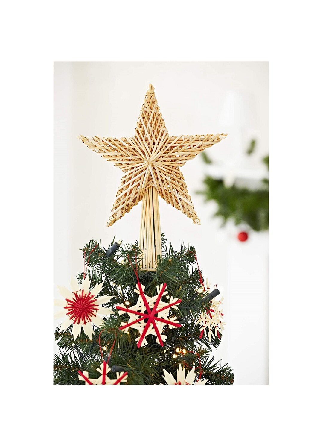 Straw Tree Topper 25 Cm Natural Christmas Tree Topper Star - Etsy