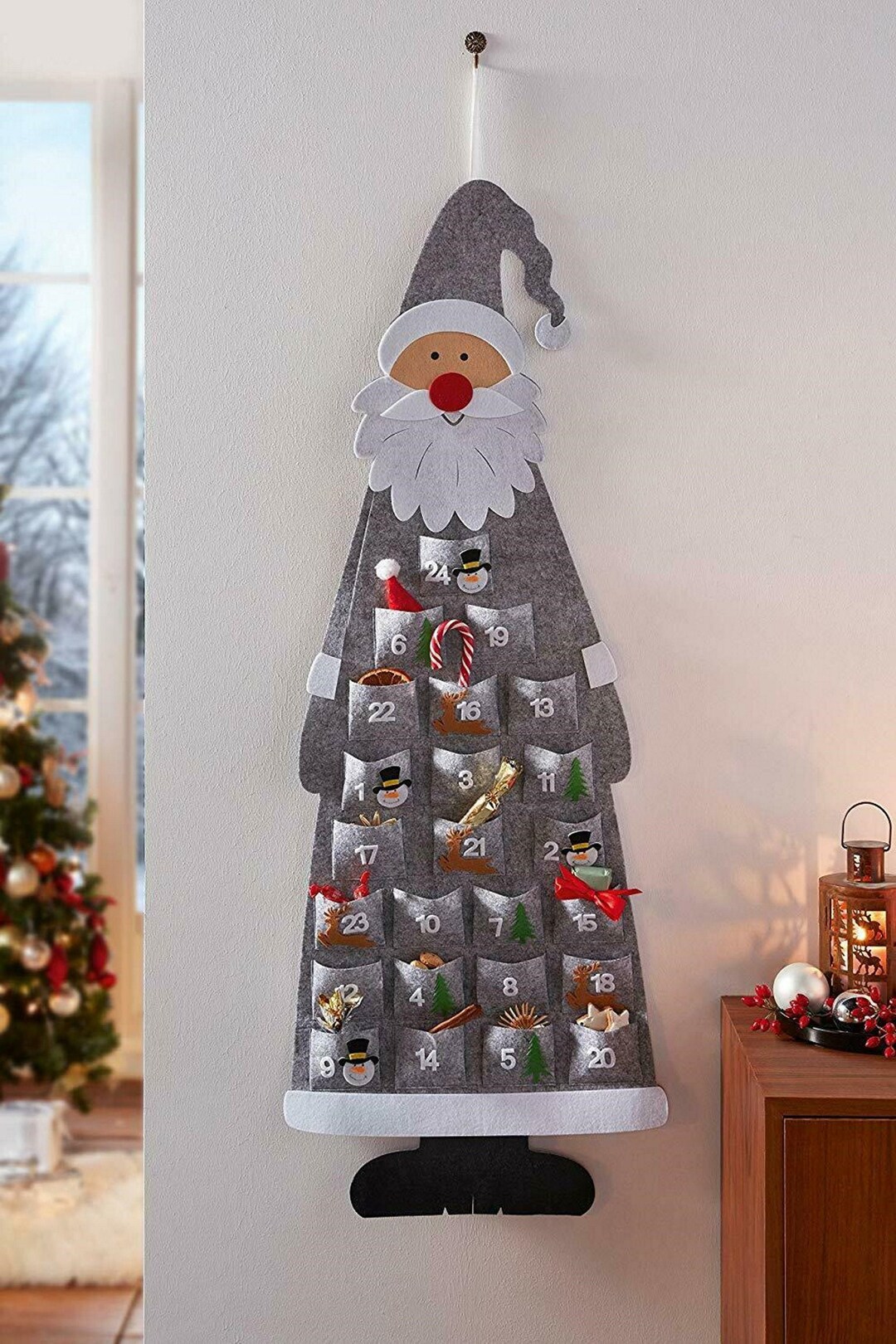 Large Advent Calendar Santa to Fill Made of Felt Fabric - Etsy UK