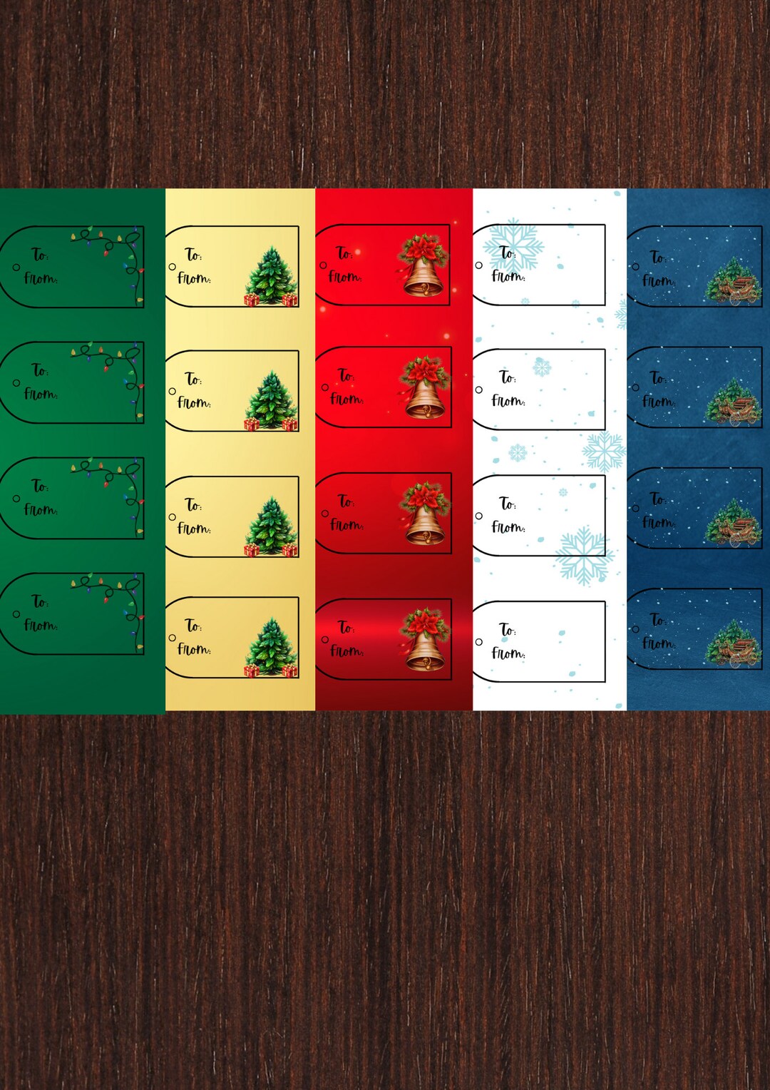 5 Christmas Gift Tag Bundle - Etsy