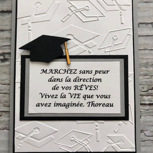 FRENCH Handmade Graduation Card With Quote, Congratulations Card ...