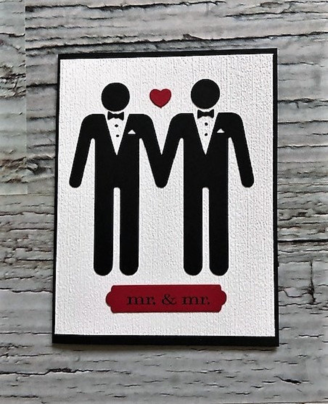 Handmade Same Sex Wedding Card, Gay Wedding Card, Mr. & Mr., LGBTQ ...