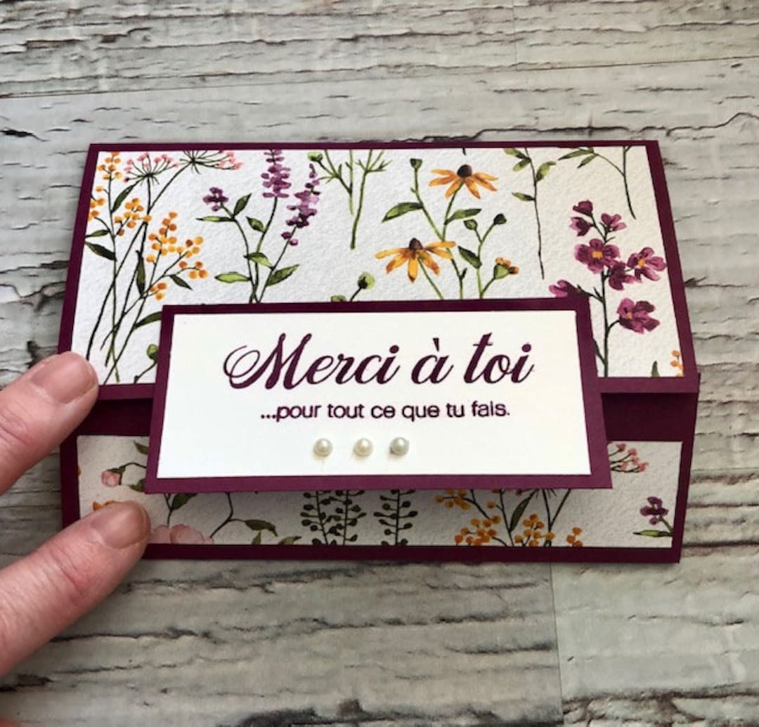 French Thank You Card Carte De Remerciement En Français Fait - Etsy