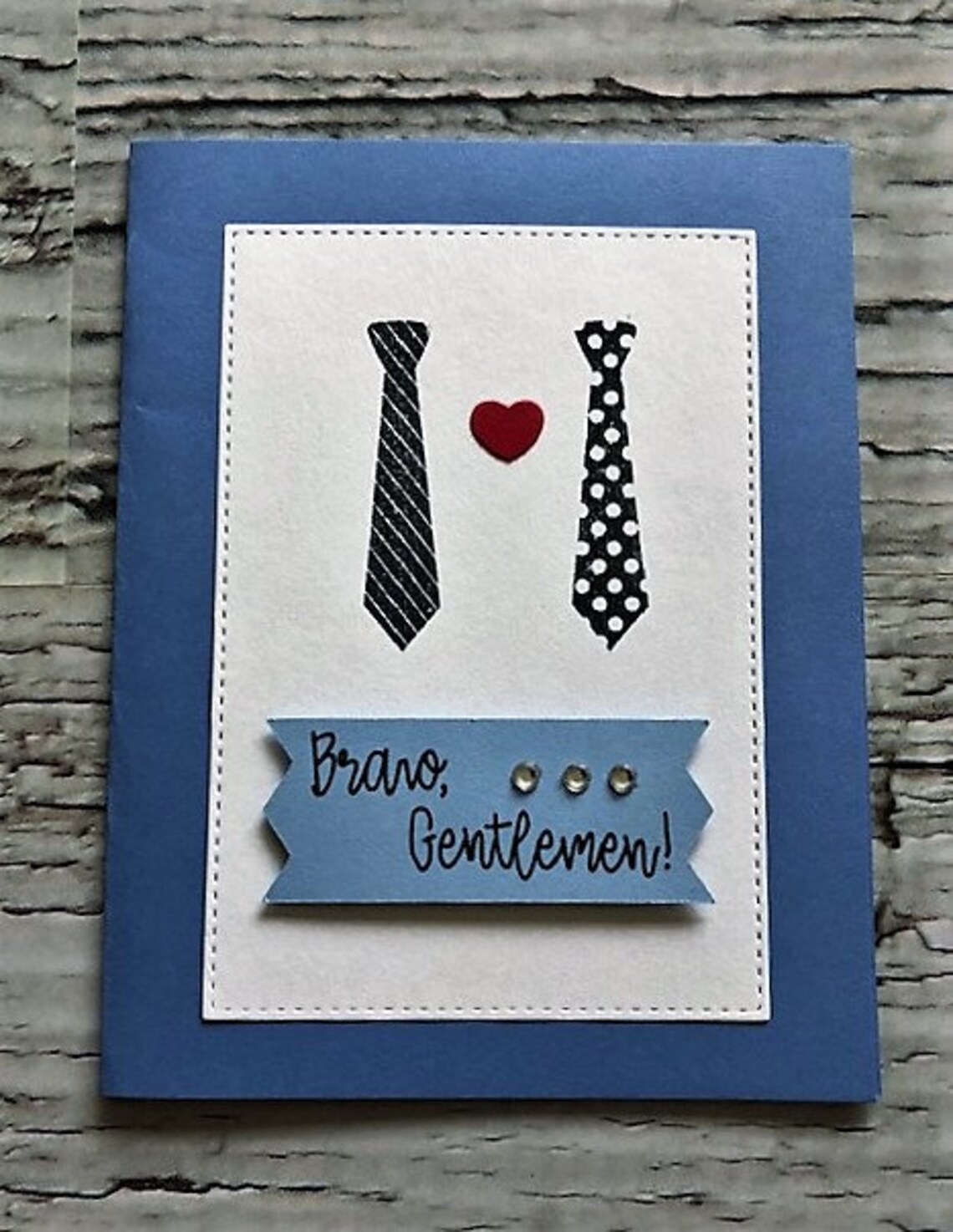 Handmade Same Sex Wedding Card Gay Wedding Card Bravo Gentlemen 9162