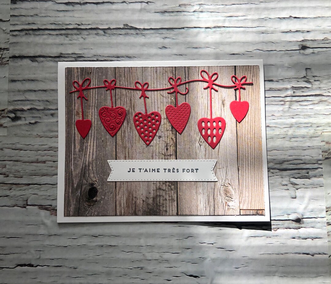FRENCH Handmade Valentine's Day Card, Romance or Anniversary Card ...