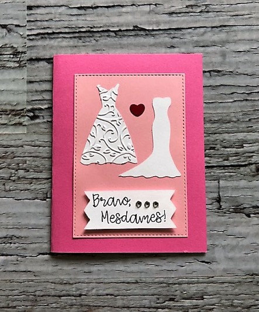 French Handmade Same Sex Wedding Card Carte De Mariage Pour Etsy
