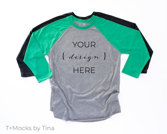 Next Level Raglan Stacked T-shirt Mockup 3/4 Tri-blend | Etsy