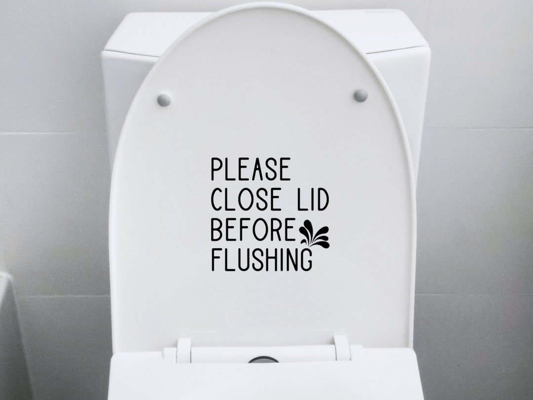 Farmhouse Bathroom Sign for Toilet Lid or Wall Decor - Close Lid Before ...
