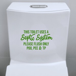 Septic Tank Bathroom Toilet Sign - Friendly Reminder to Only Flush ...