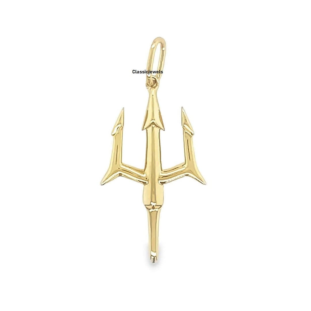 Sterling Silver Trident Charm: Handmade Ocean Master Pendant - Etsy