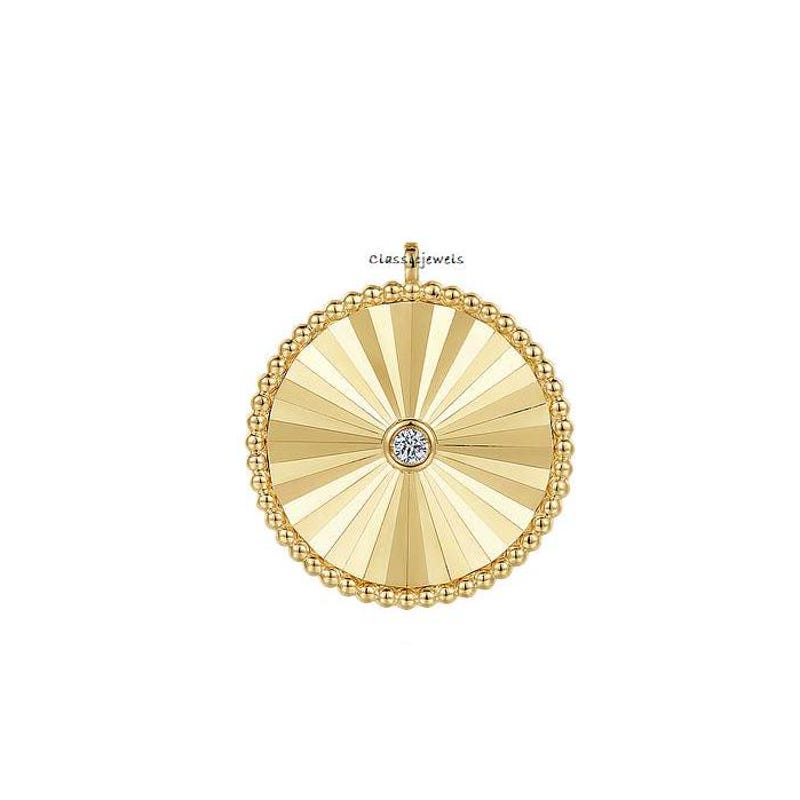 Gold Disc Pendant - Etsy