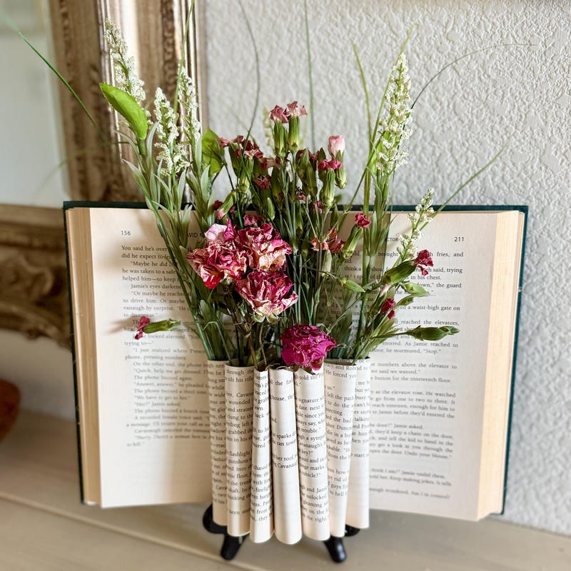 Flower Folded Book Vase - Etsy