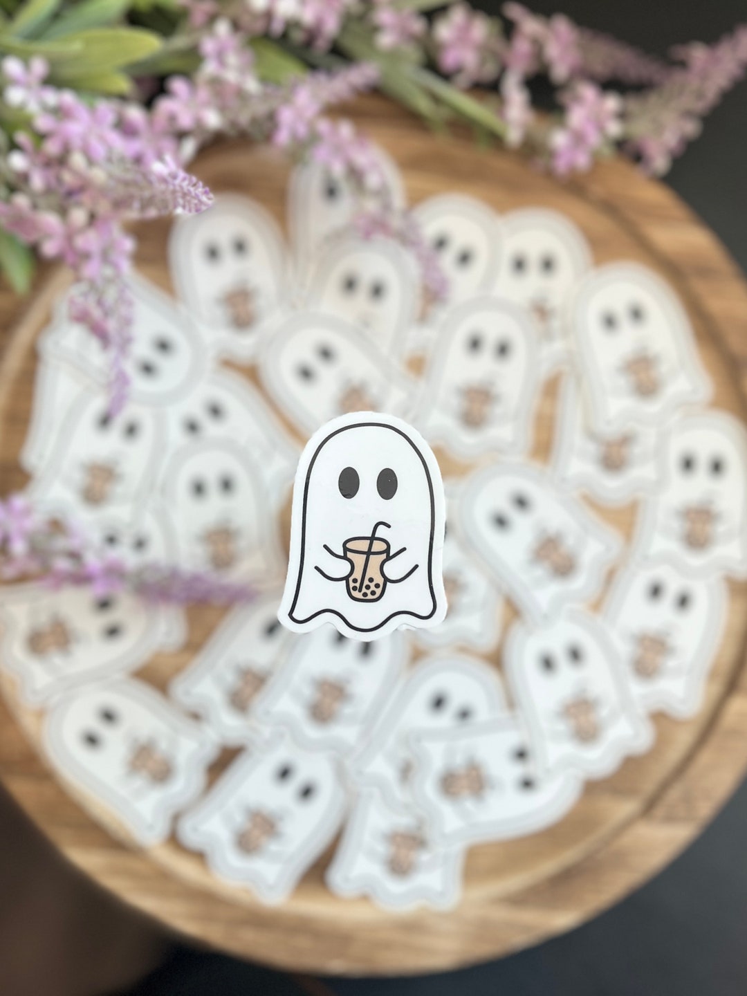 Iced Coffee and Ghost Sticker - Etsy