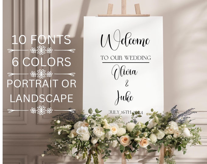 Custom Wedding Welcome Entry Sign, Welcome Wedding Signs, Custom Vinyl ...