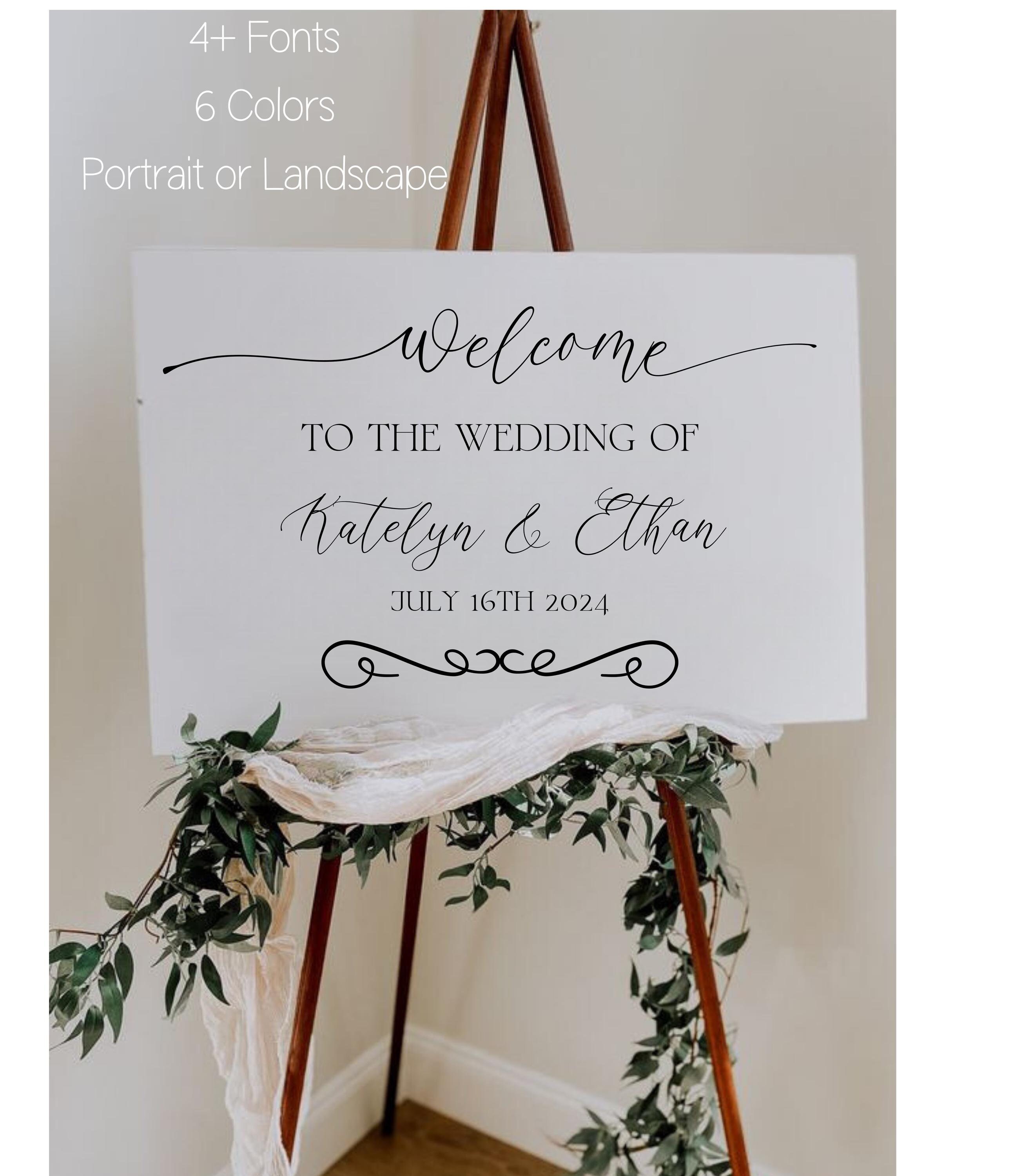 Custom Wedding Welcome Entry Sign, Welcome Wedding Signs, Custom Vinyl ...