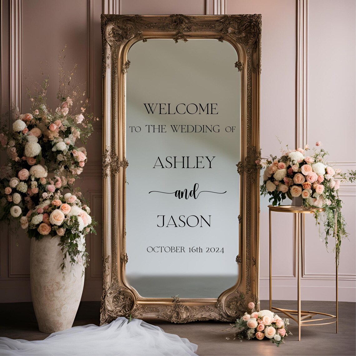 Custom Wedding Welcome Entry Sign, Welcome Wedding Signs, Custom Vinyl ...