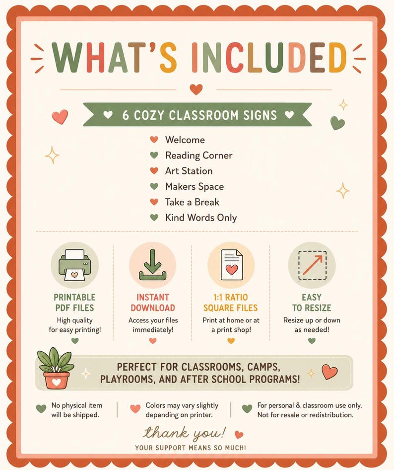 Cozy Classroom Signs Bundle | Neutral Boho Teacher Decor (digital ...