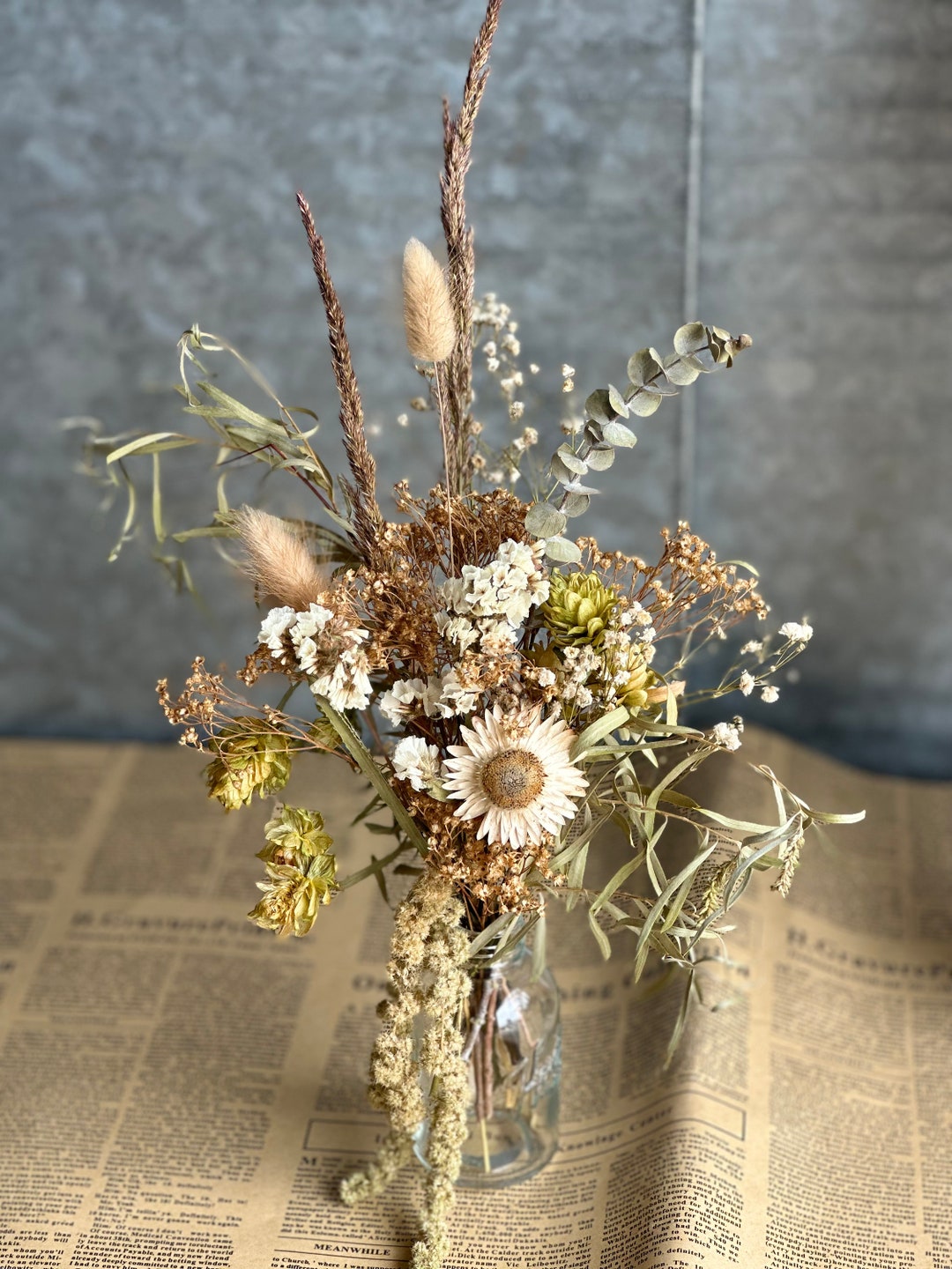 Boho Dried DIY Flower Craft Box, Mixed Dried Flowers, Cake and Table ...