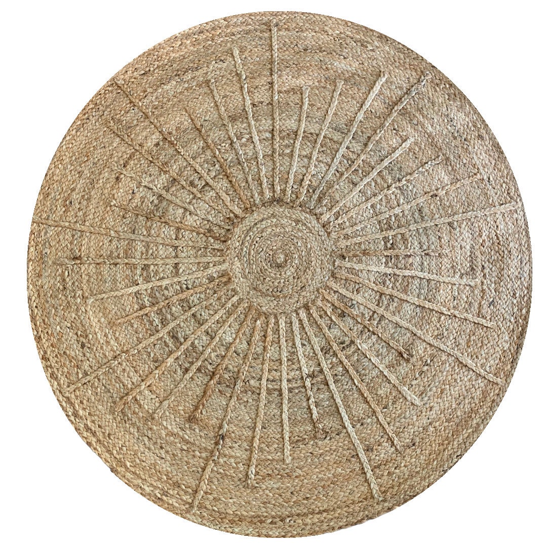 Jute Cascade Natural Circle Hand Braided Jute Floor Rug - Etsy
