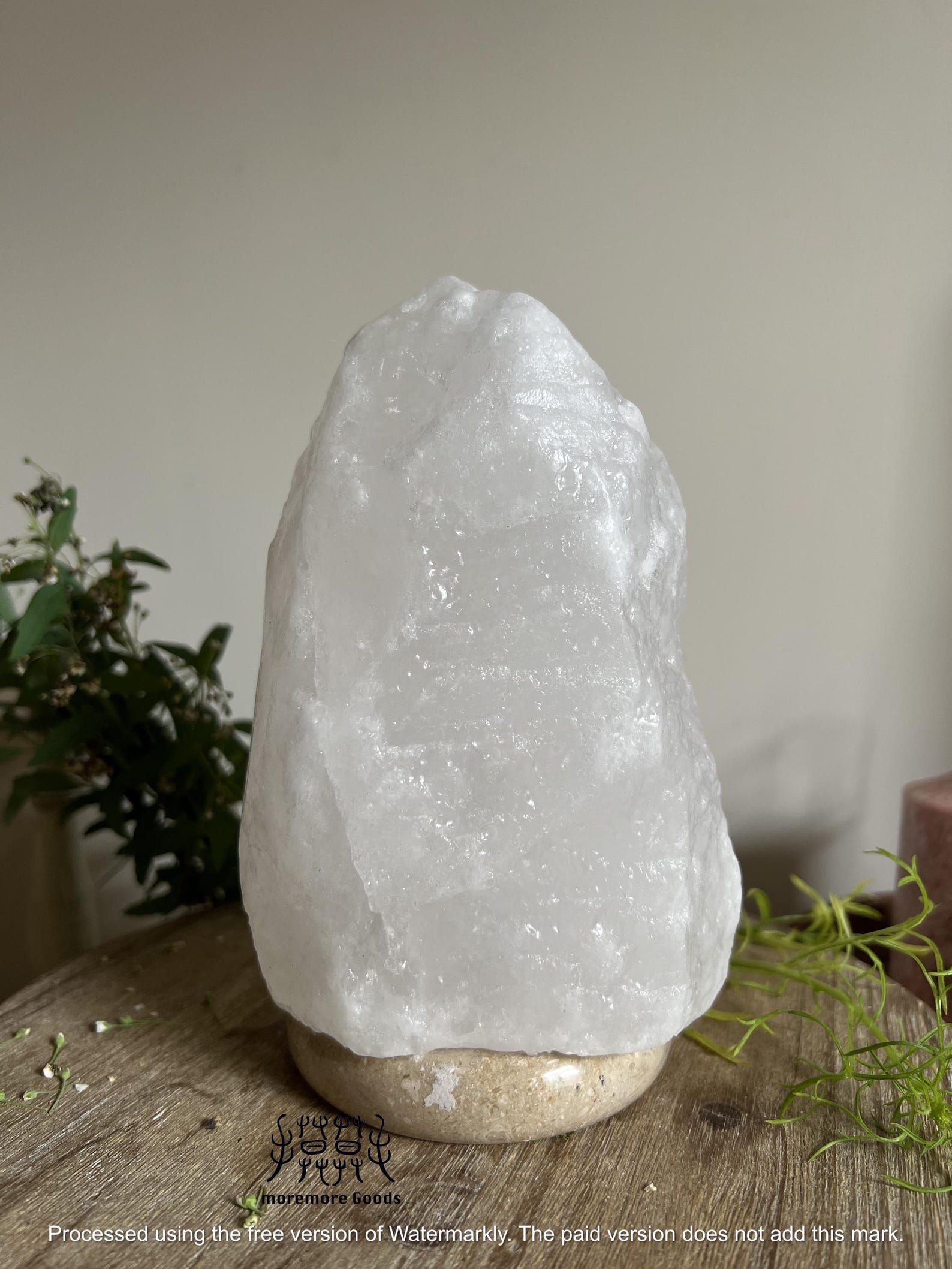 Himalayan White Salt Lamp: Marble Base, Certified - Etsy