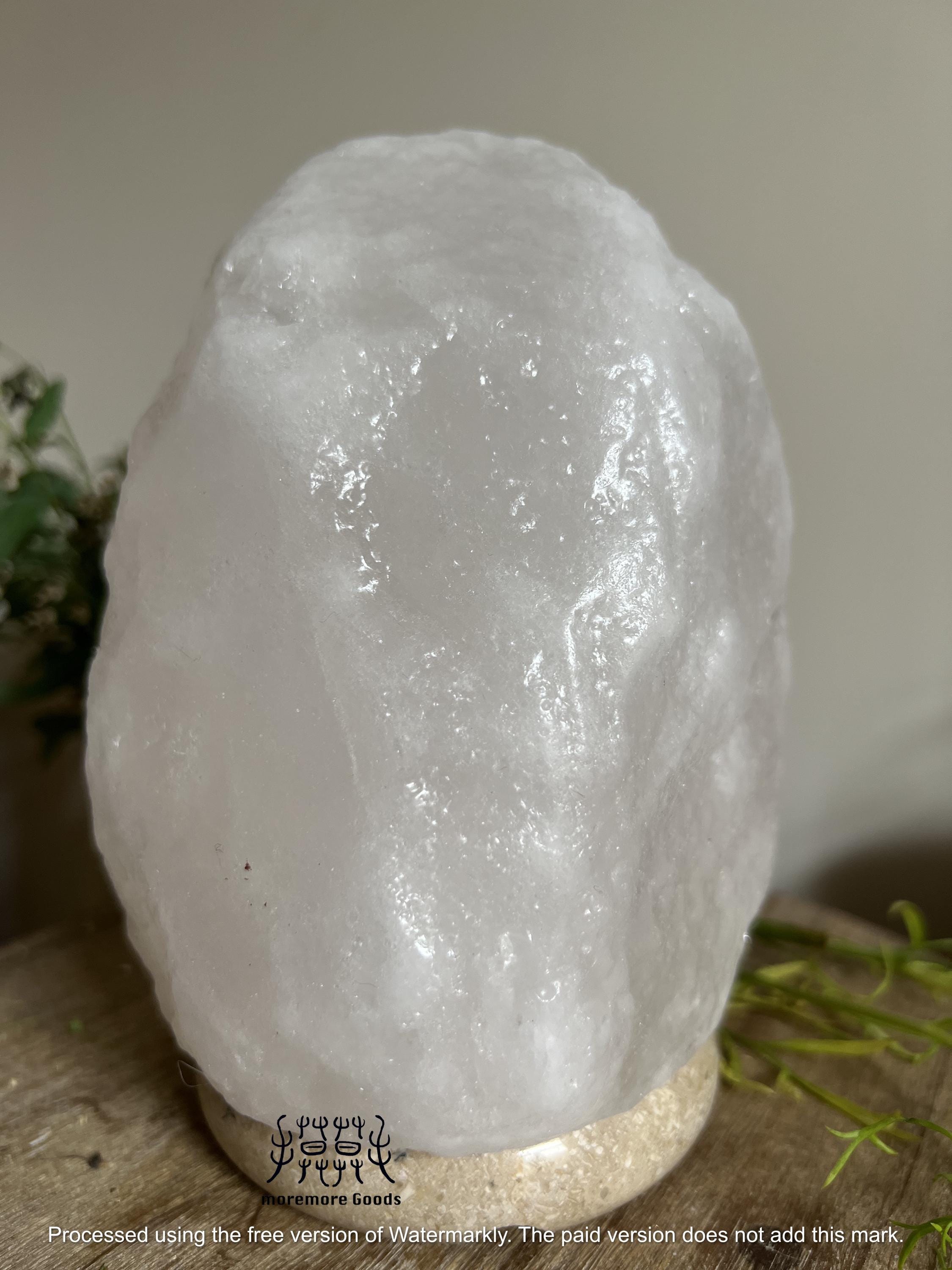 Himalayan White Salt Lamp: Marble Base, Certified - Etsy