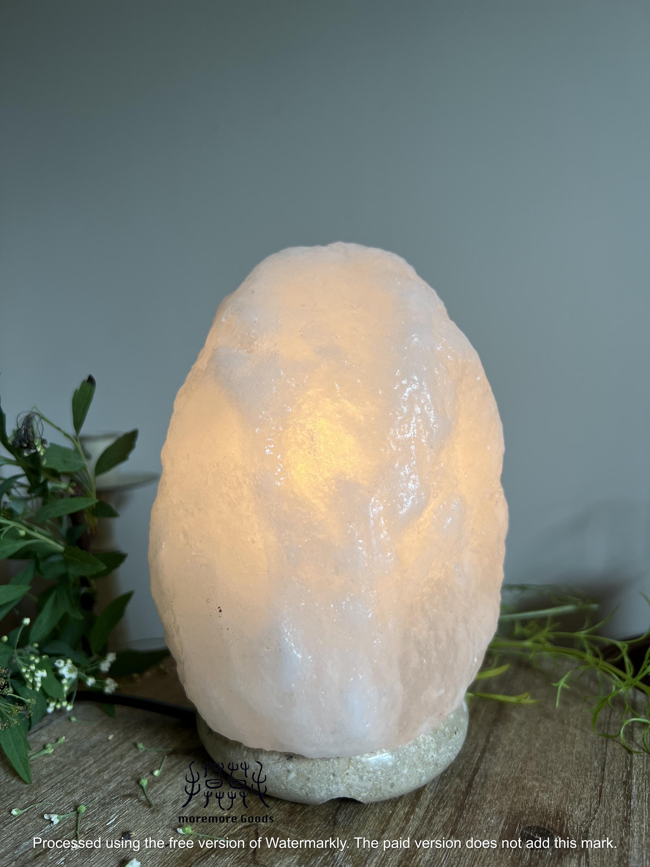 Himalayan White Salt Lamp: Marble Base, Certified - Etsy