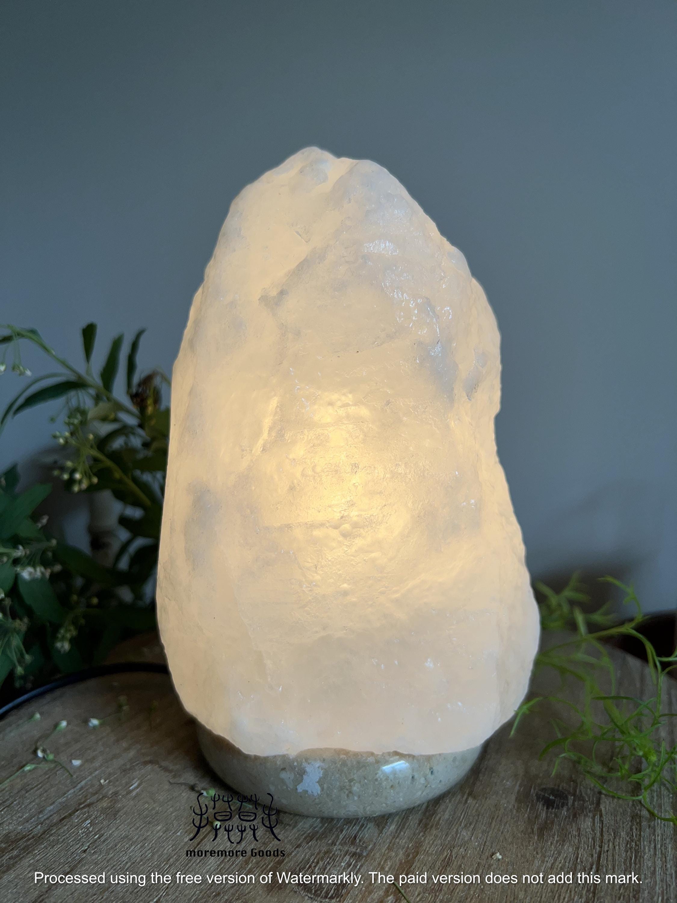 Himalayan White Salt Lamp: Marble Base, Certified - Etsy
