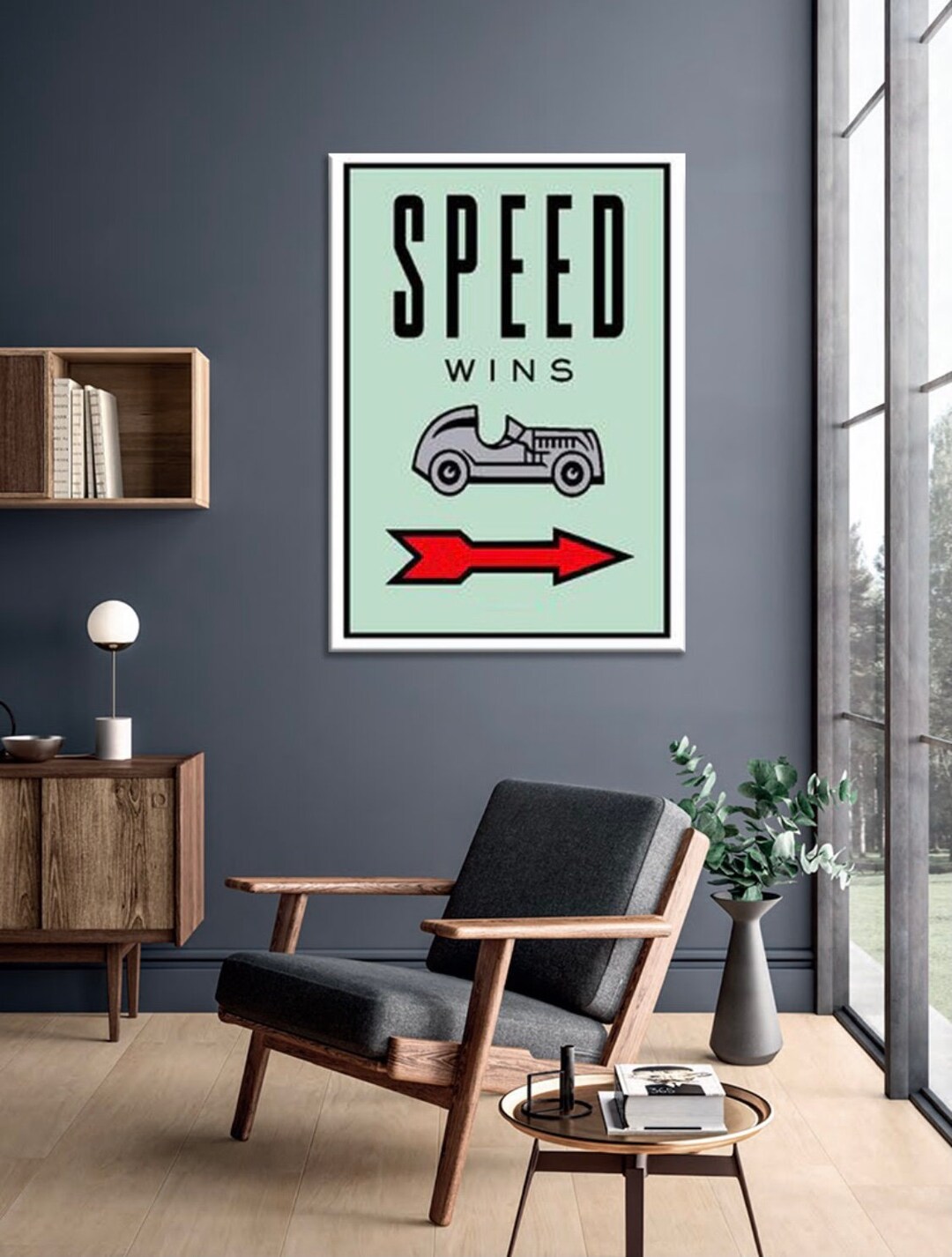 Speed Wins Motivation Success Canvas Wall Art Collection for Home ...