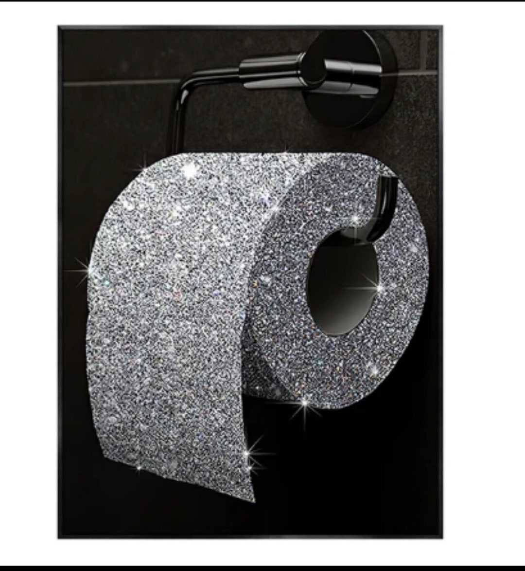 Bling Toilet Paper Canvas Art: Bathroom Wall Decor - Etsy