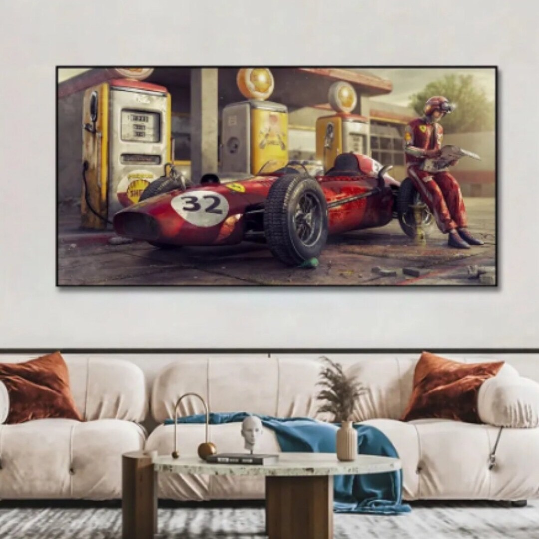 Vintage Car Poster Prints F1 Classic Racing Artwork Wall Art Picture ...