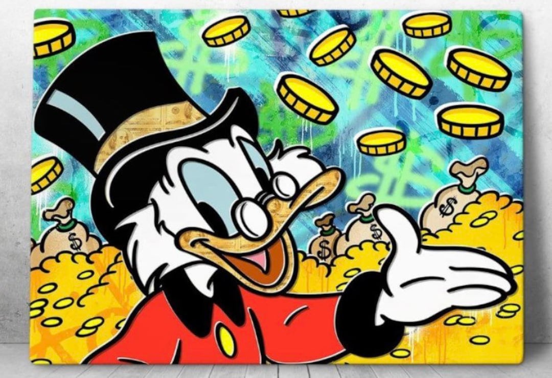 Scrooge Alec Monopoly Canvas Cartoon Duck Canvas Wall Art Investors ...